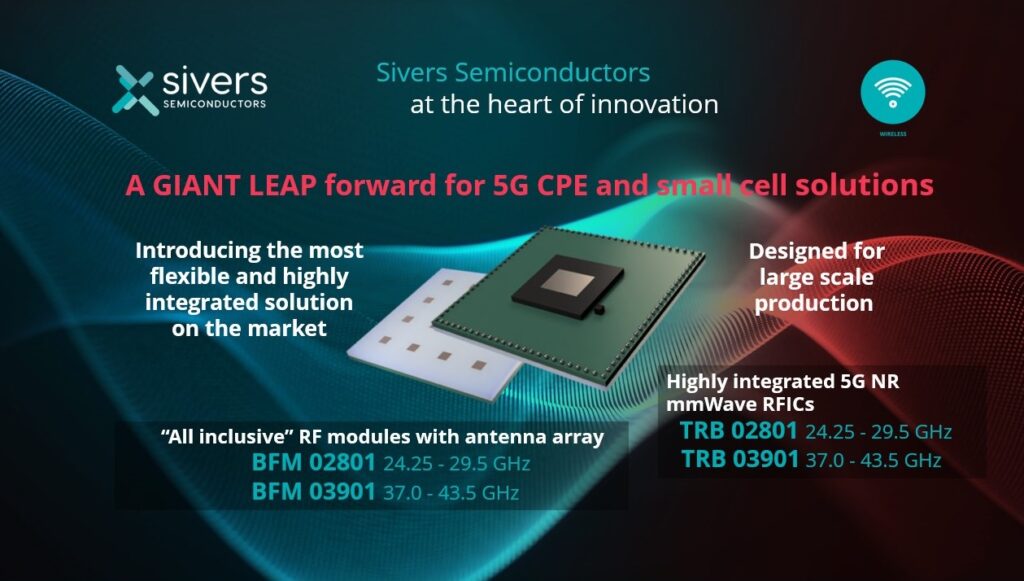 Sivers Semiconductors launches 5G NR mmWave RFICs and high-powered RF modules - CIE